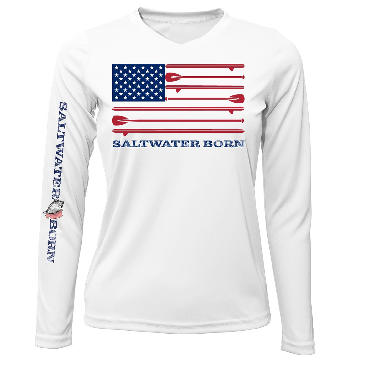 SUP Flag Long Sleeve UPF 50+ Dry-Fit Shirt – Saltwater Born